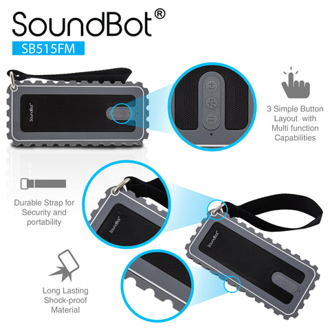 SoundBot® SB515FM FM RADIO WaterProof Wireless Speaker | SoundBot