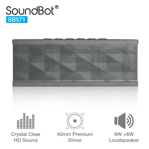 SoundBot SB571 Bluetooth Wireless Speaker 12W Output HD Bass 40mm Dual ...