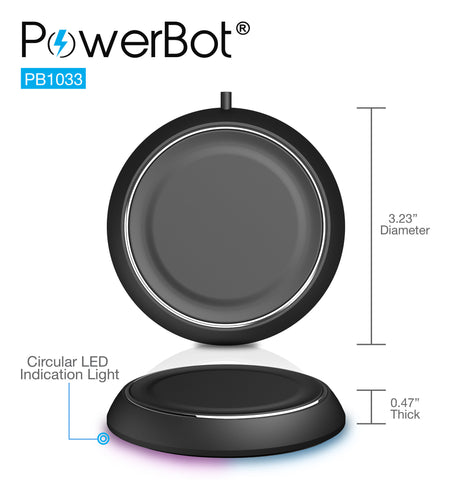 PowerBot® PB1033 Qi Enabled Wireless Charger Charging Pad - PB1033-BLK ...